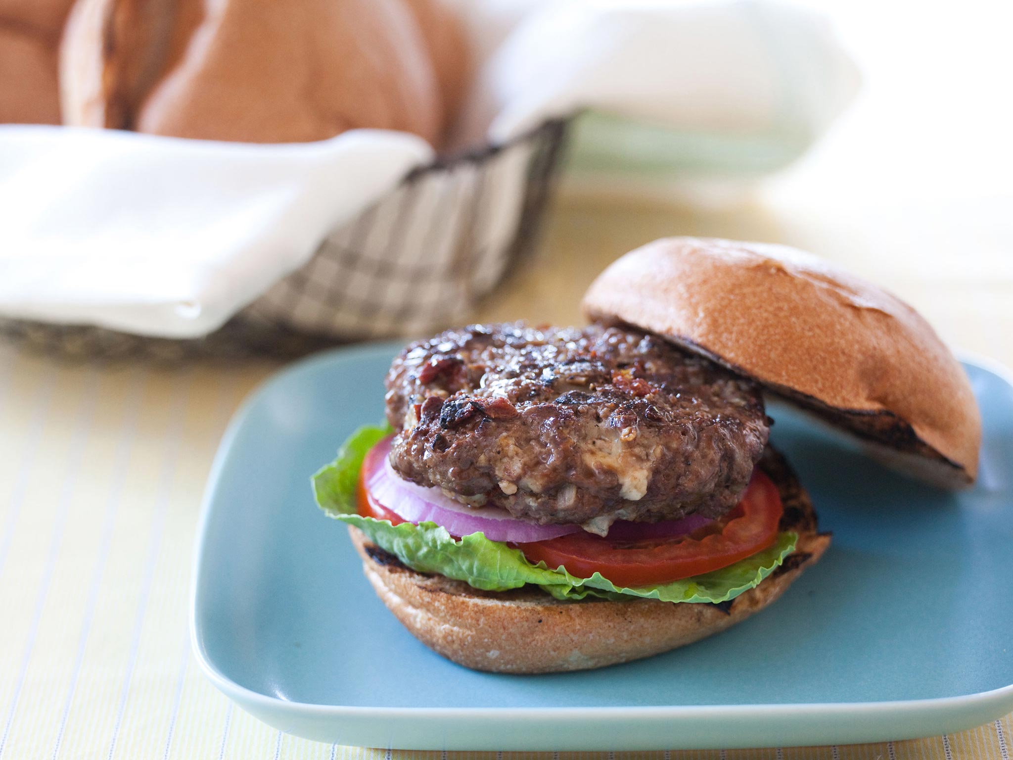Recipe: Gorgonzola and Sun-Dried Tomato Buffalo Burgers | Whole Foods ...