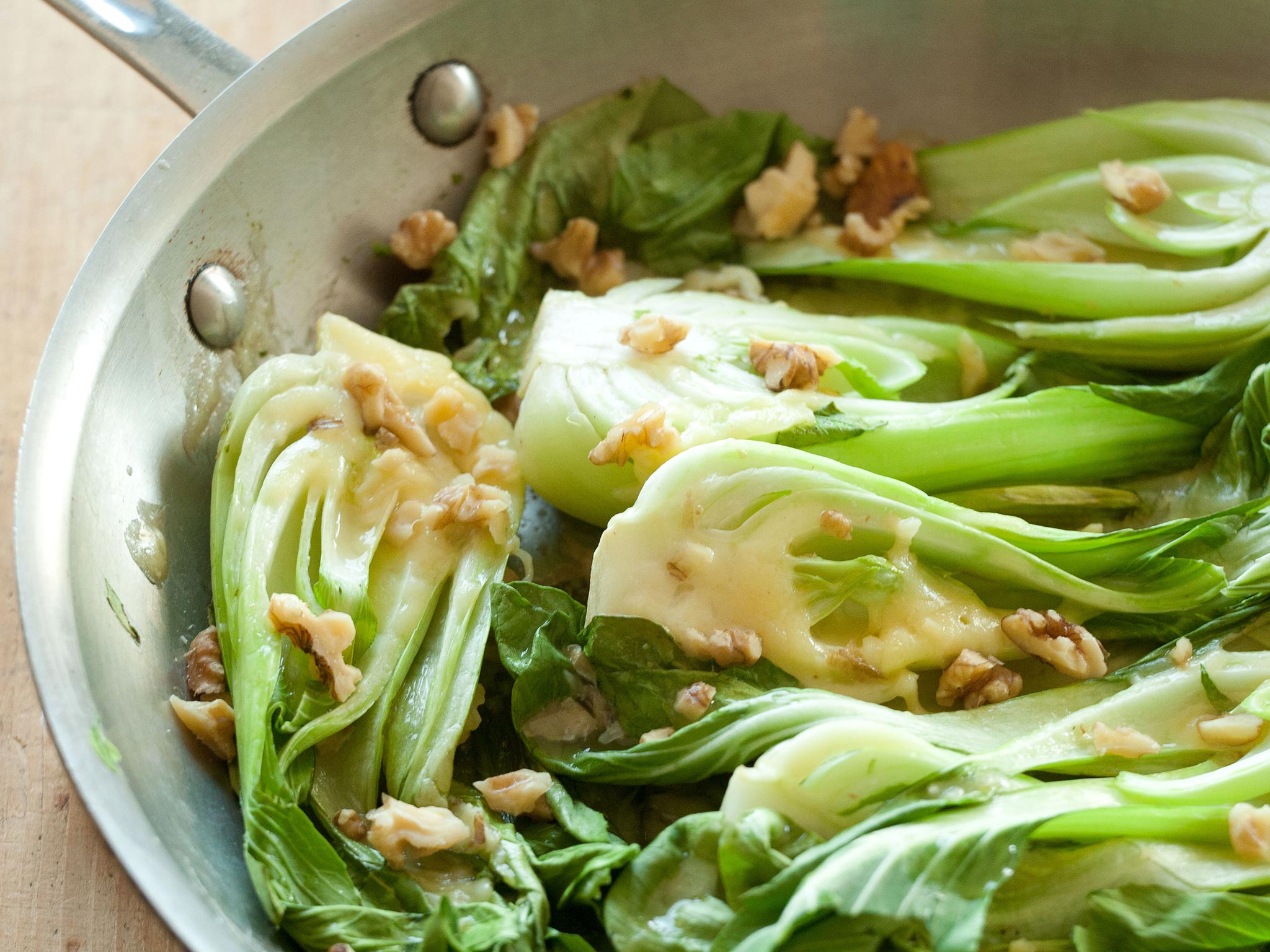 Recipe: Ale-Braised Baby Bok Choy with English Cheddar | Whole Foods Market