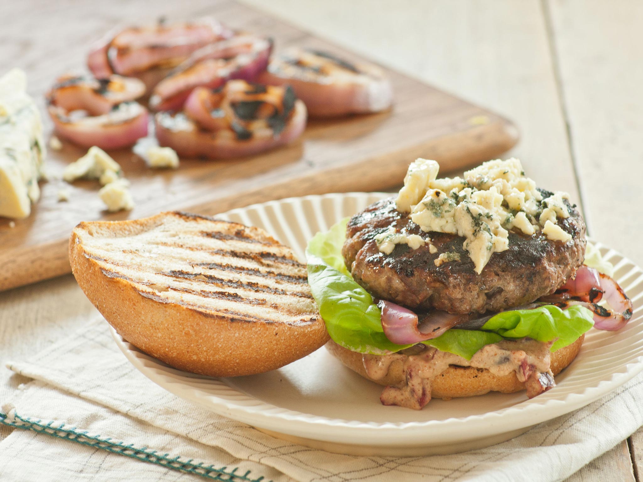 Recipe: Big Blue Burgers with Cherry Mustard | Whole Foods Market