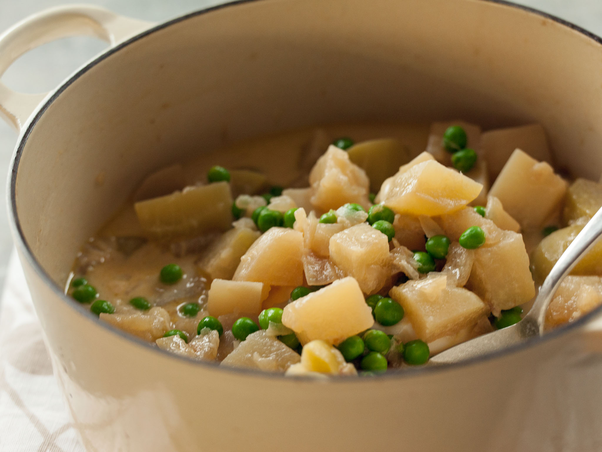 Recipe: Creamy Braised Turnips and Kohlrabi with Peas | Whole Foods Market