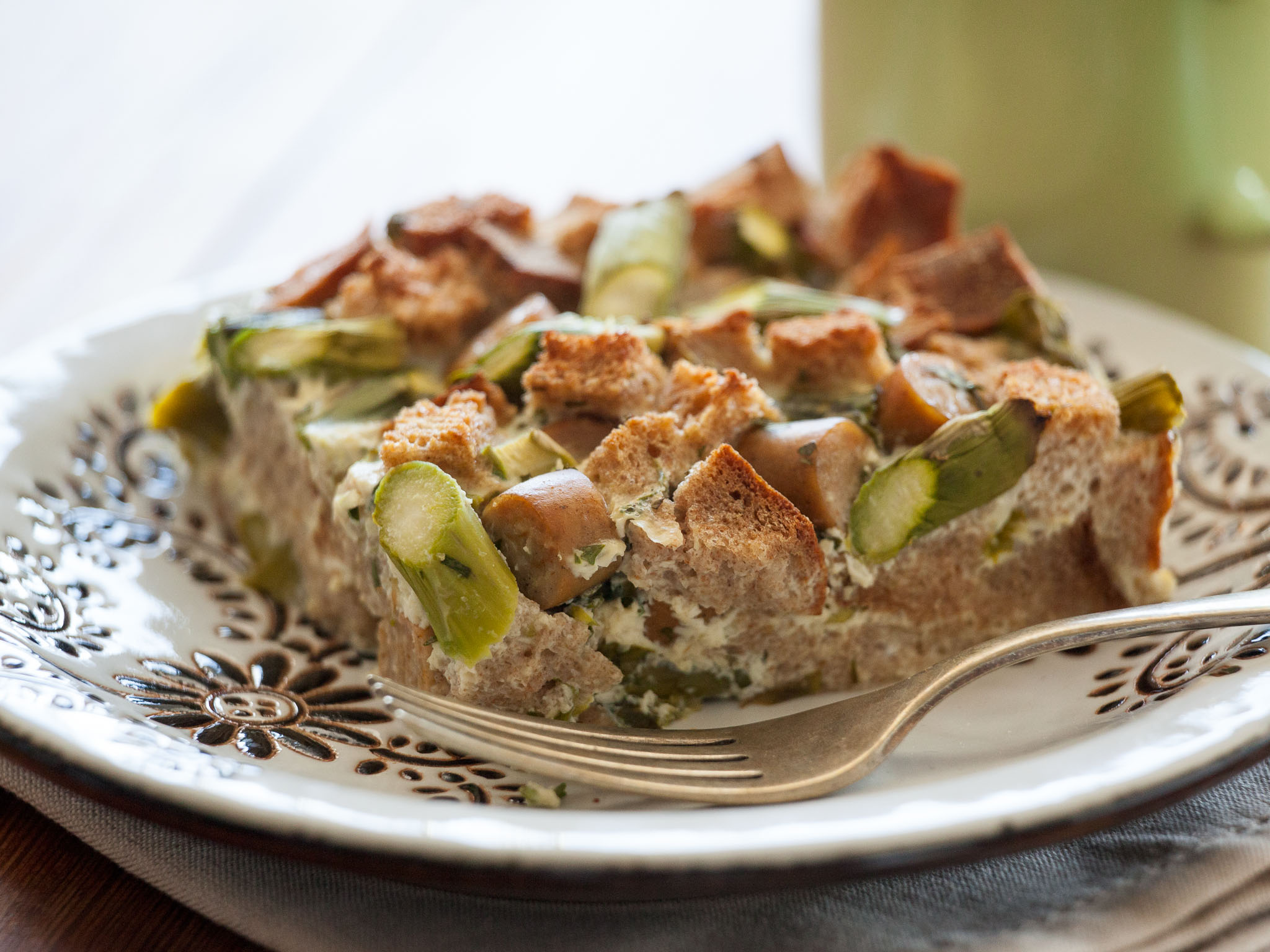 Recipe: Brunch Bread Pudding with Asparagus and Sausage | Whole Foods ...