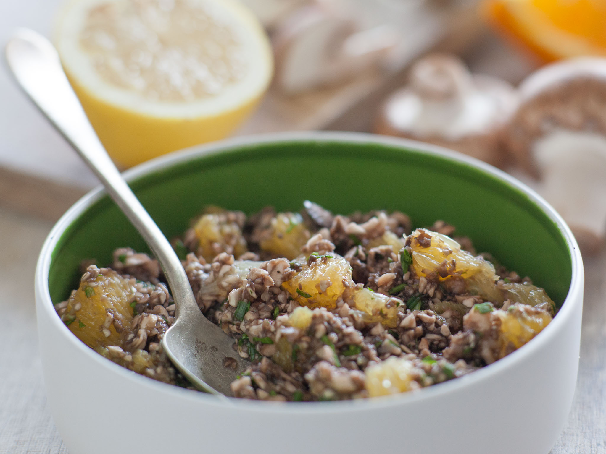 Recipe: Raw Citrus-Herb Mushroom Relish | Whole Foods Market